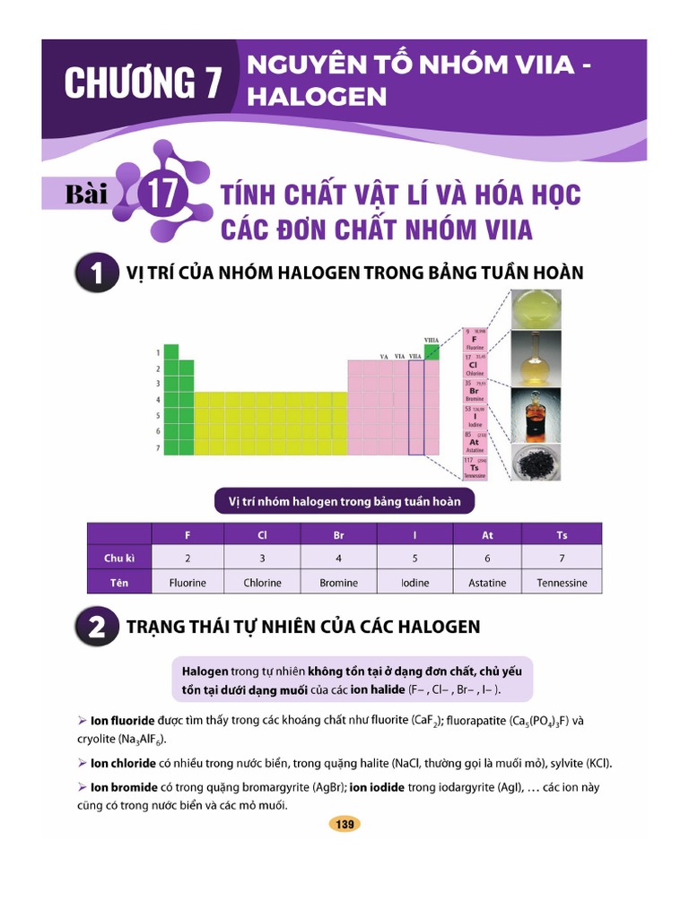 Bai 17 Tinh Chat Vat Li Va Hoa Hoc Cac Don Chat Nhom VIIA | PDF