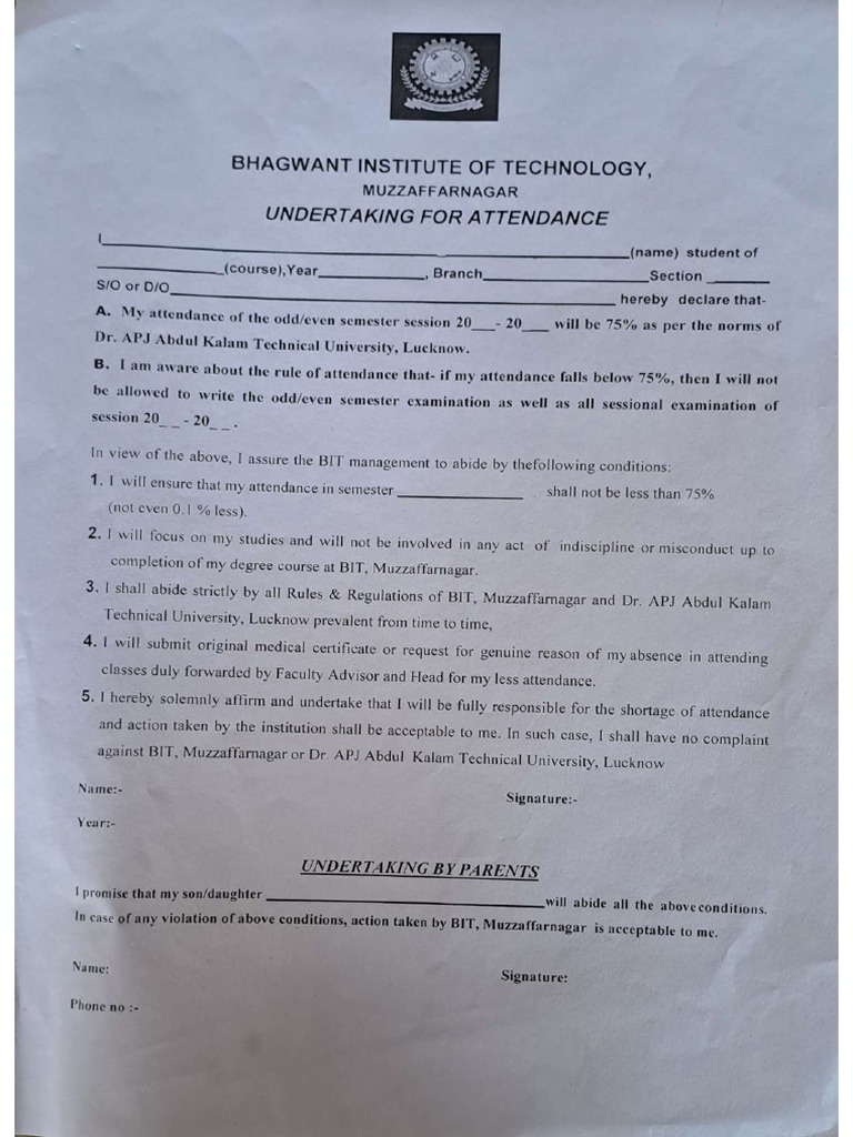 Undertaking Form | PDF