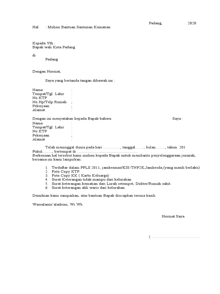 Permohonan Bansos | PDF