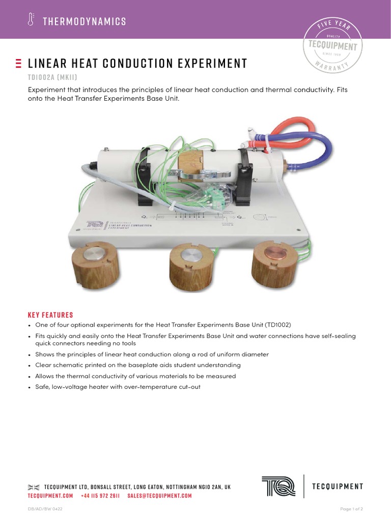 TD1002a - Linear Heat Datasheet | PDF | Heat Transfer | Thermal Conduction