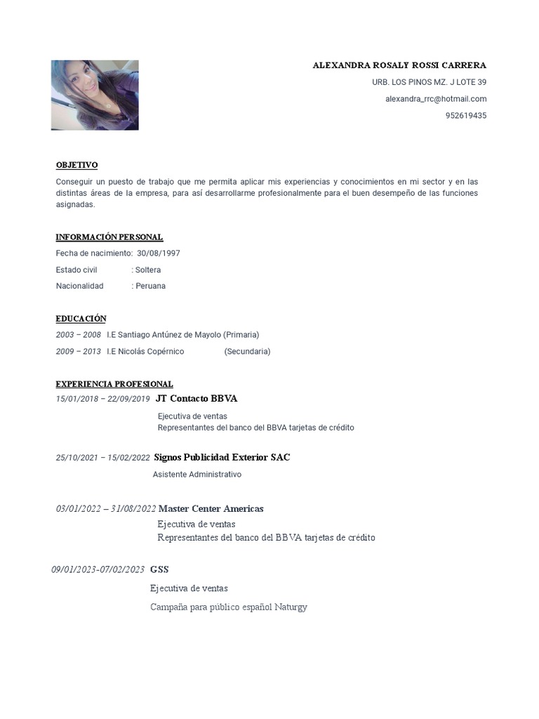 CV Alexandra Rossi-1 | PDF