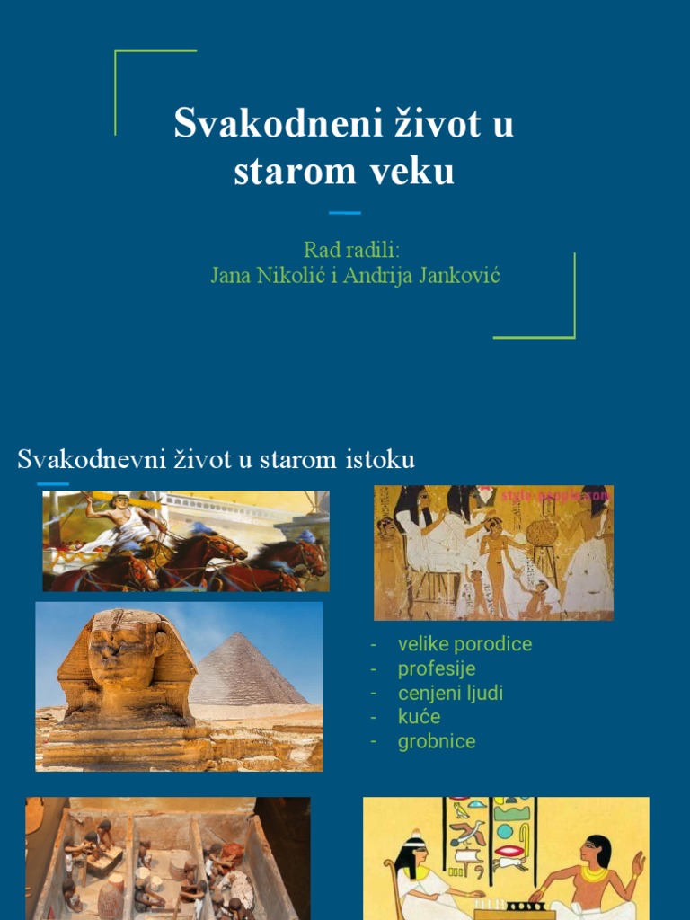 Svakodnevni Zivot U Starom Veku | PDF