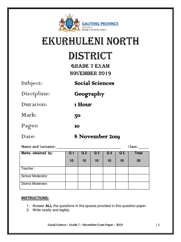 Grade 7 Geography QP Nov 2019 | PDF | Surgery | Mortality Rate