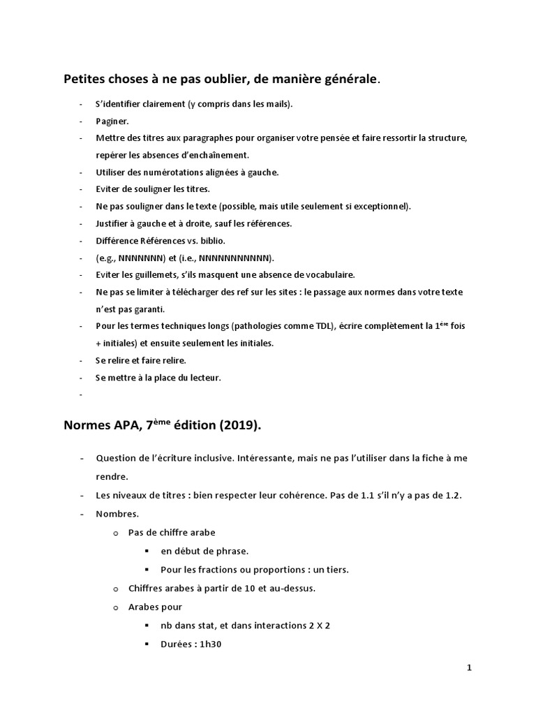 Normes APA 7ème édition : Guide pratique | PDF | Texte | Écriture