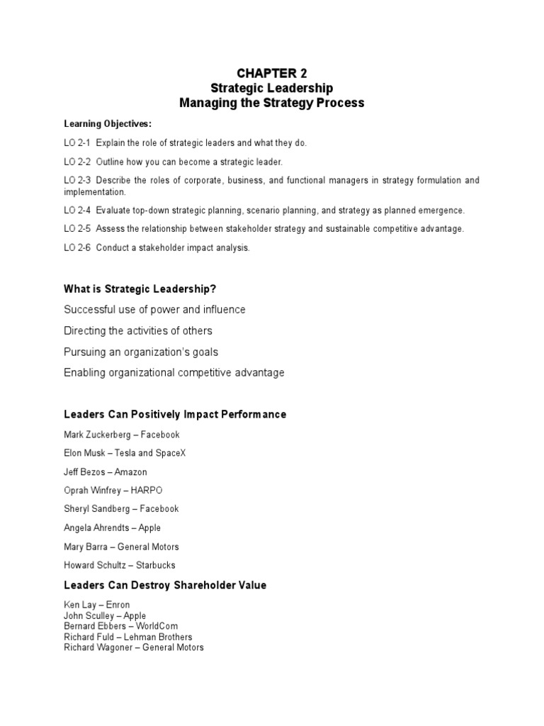 Chapter 2-Strategic PDF | PDF | Strategic Management | Strategic Planning