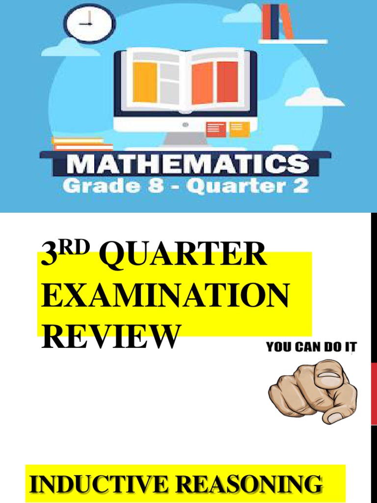 Grade 8 Examination Reviewer | PDF | Mathematical Proof | Inductive ...