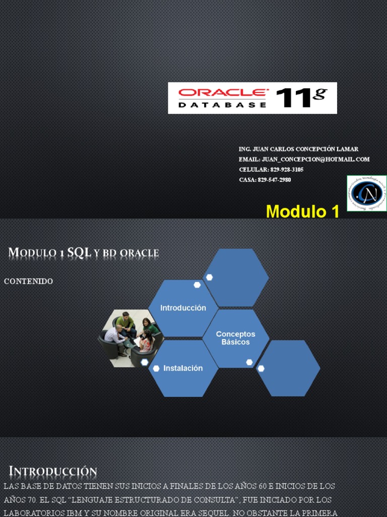 Curso Oracle 11 Modulo1 | PDF | SQL | Bases de datos