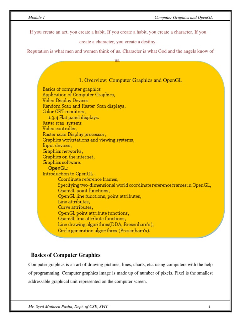 CG Module 1 Notes | PDF | Computer Monitor | Computer Graphics CG Module 1 Notes | PDF | Computer Monitor | Computer Graphics