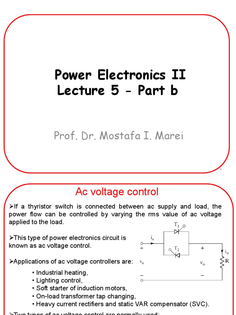 Lecture 5b AC voltage control.pdf | PDF | Rectifier | Power Electronics