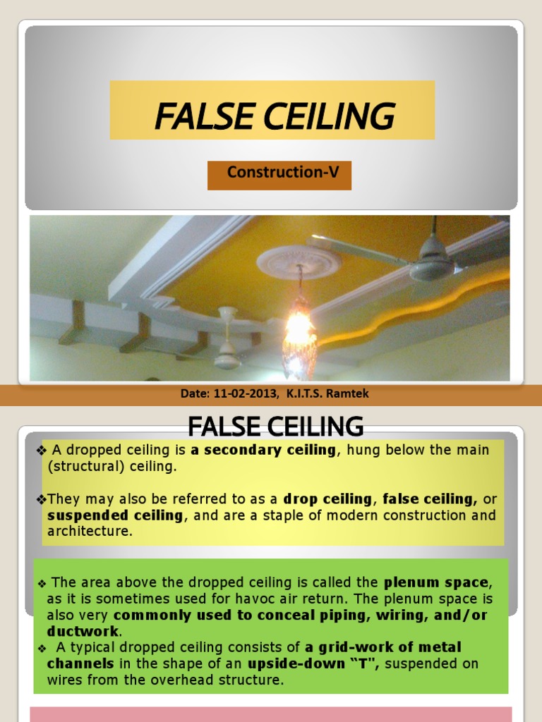 Dokumen - Tips - False Ceiling 6th Sem 59266234e630a PDF | PDF | Structural Engineering ...