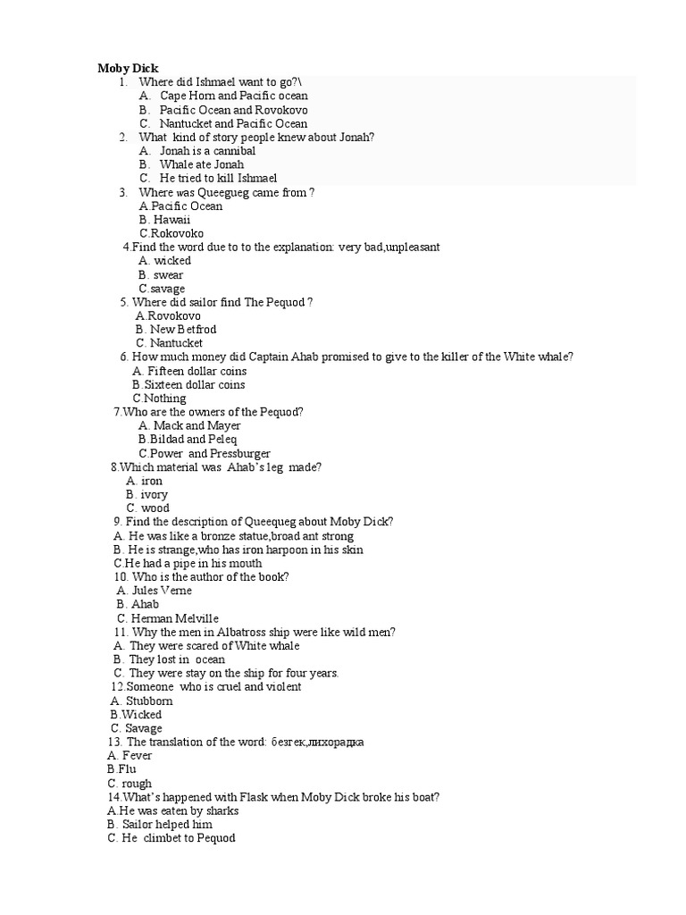 Moby Dick | PDF | Moby Dick | Captain Ahab