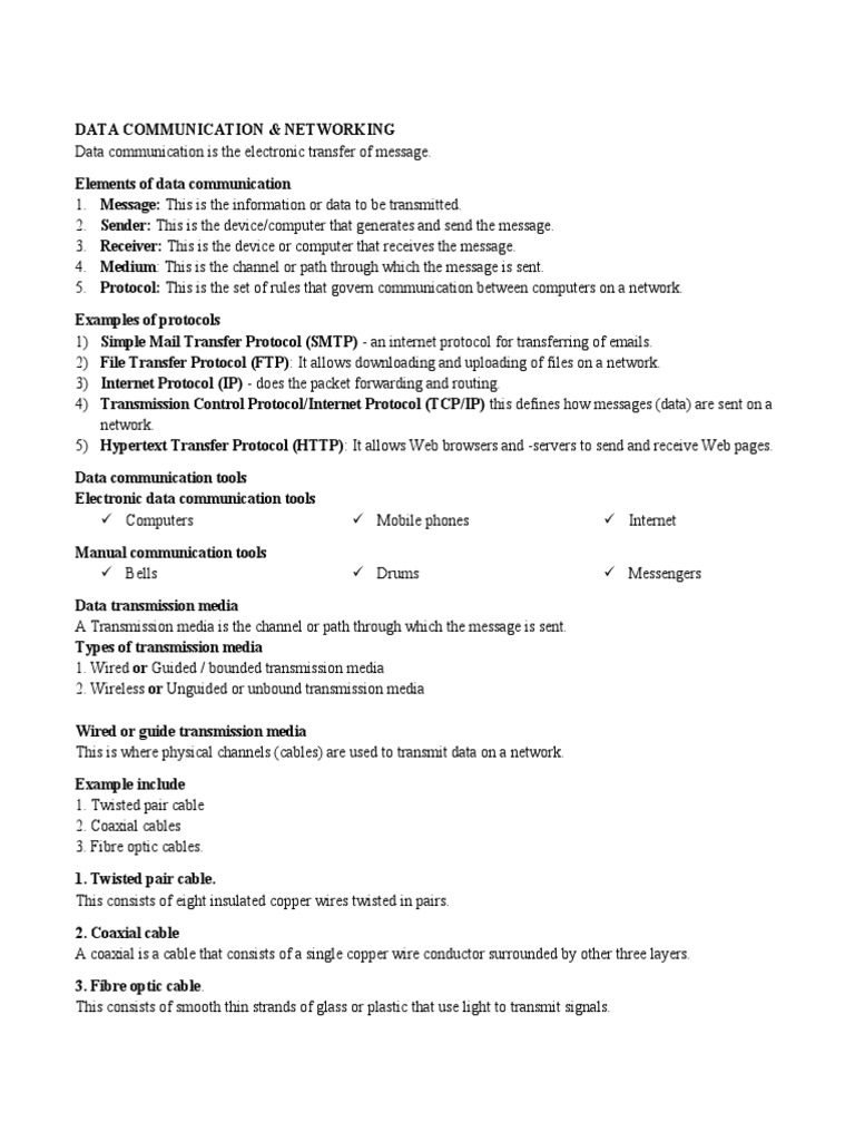Topic 12 Data Communication And Networking Docx Pdf Network Topology Computer Network