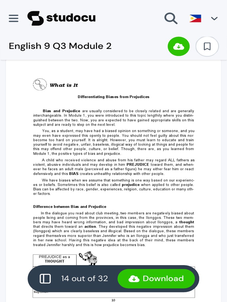 English 9 Q3 Module 2 9 English Quarter 3 Module 2 Differentiating