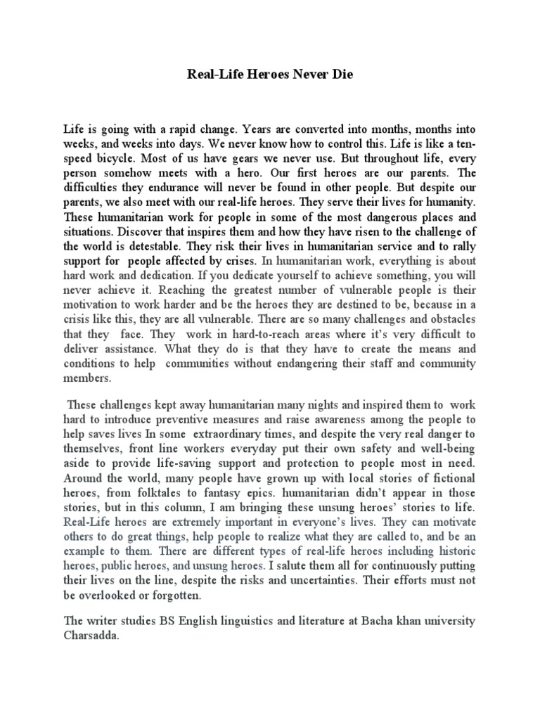 Real-Life Heroes: Unsung Champions | PDF | Hero