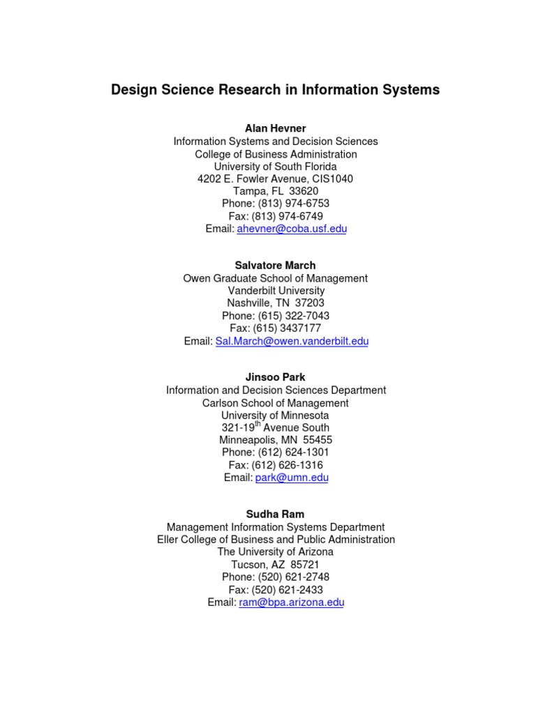 Hevner Design Science Research | PDF | Science | System