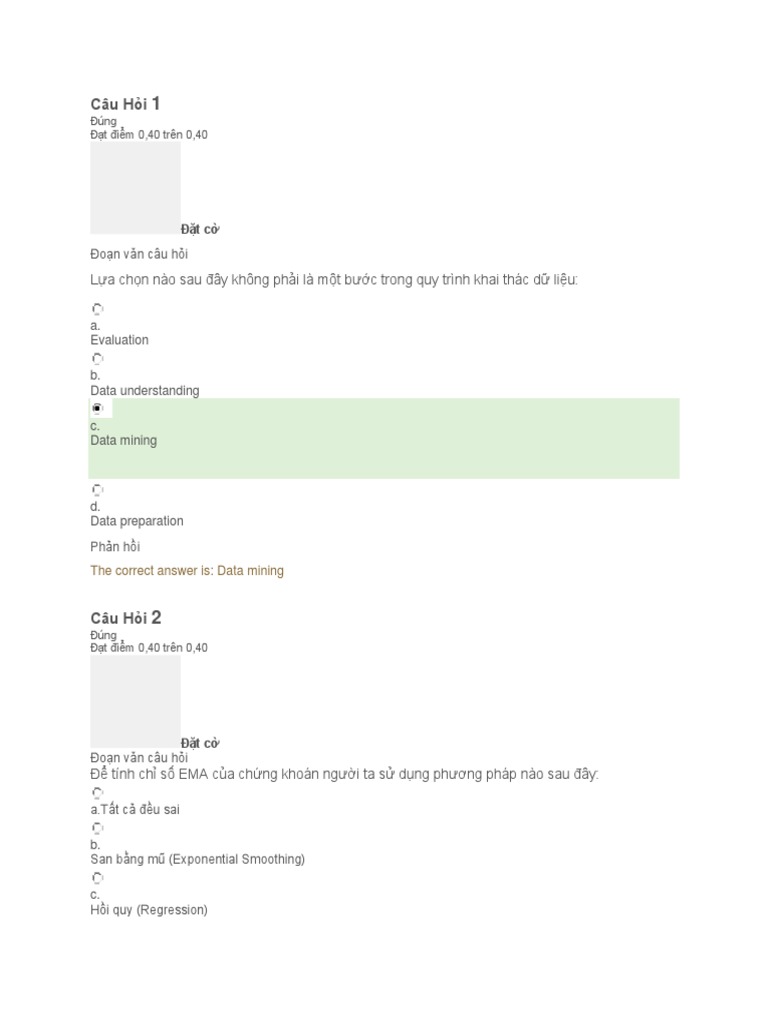 Câu hỏi KHDL | PDF