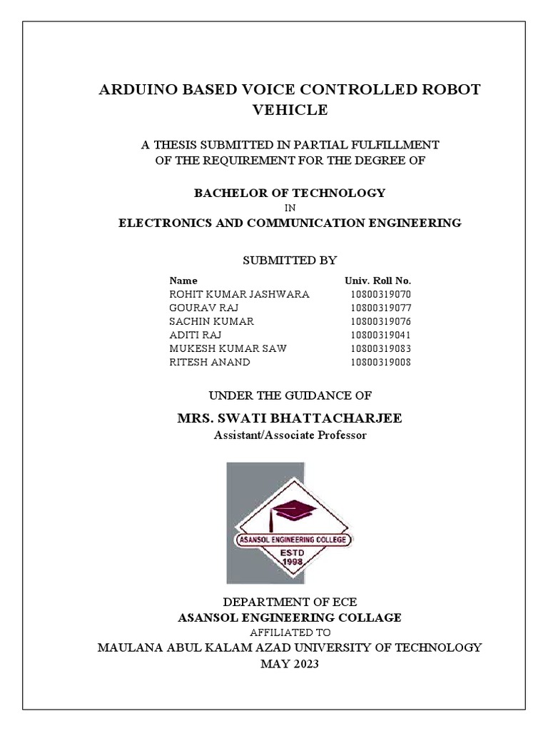 Report File For Arduino Based Voice Controlled Robotic Vehicle | PDF ... Report File For Arduino Based Voice Controlled Robotic Vehicle | PDF ...