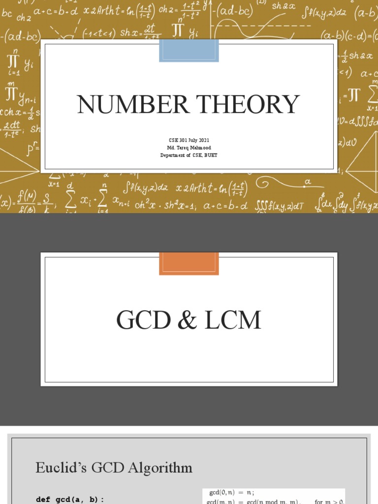 Number Theory Concepts and Algorithms | PDF | Prime Number ...