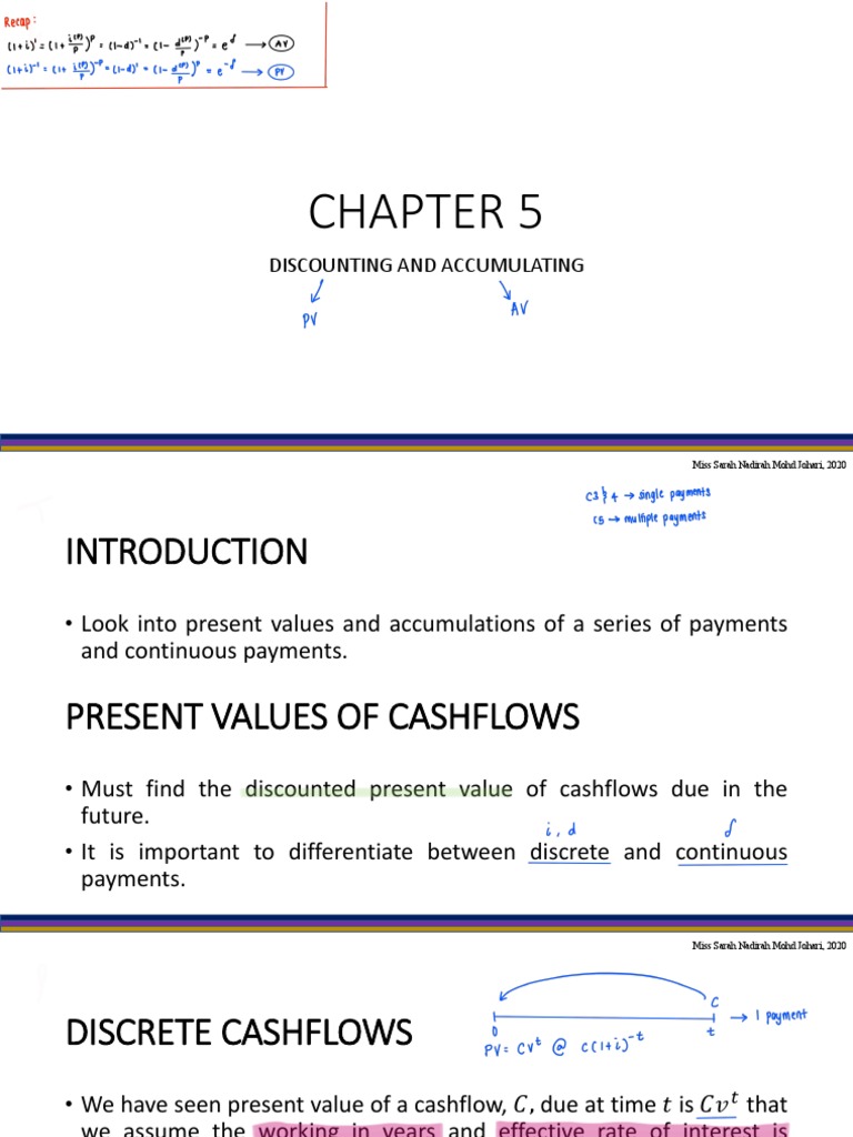 C5 - Discounting and Accumulating PDF | PDF | Present Value | Interest
