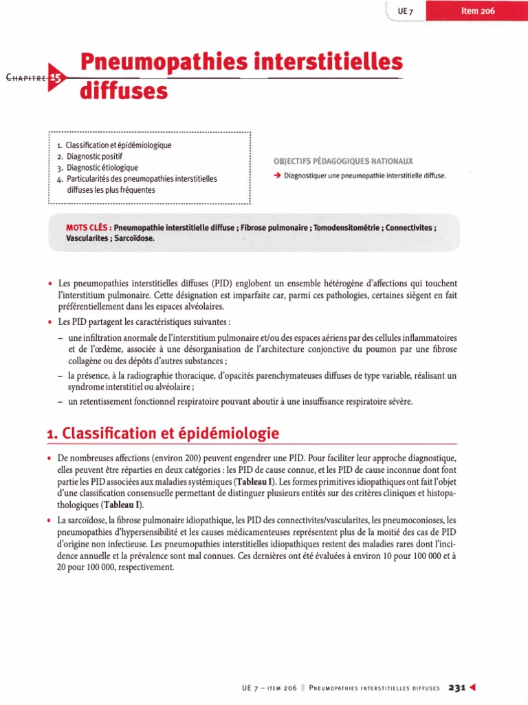 Pneumopathies Interstitielles Diffuses - Medline Med Interne 20 | PDF