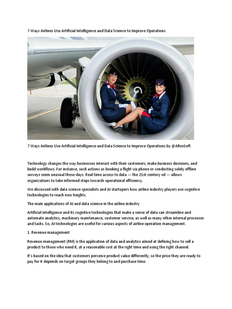 7 Ways Airlines Use Artificial Intelligence and Data Science To Improve ...