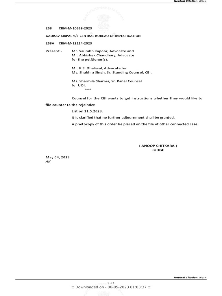 CRM-M 10339 2023 04 05 2023 Interim Order | PDF | Law