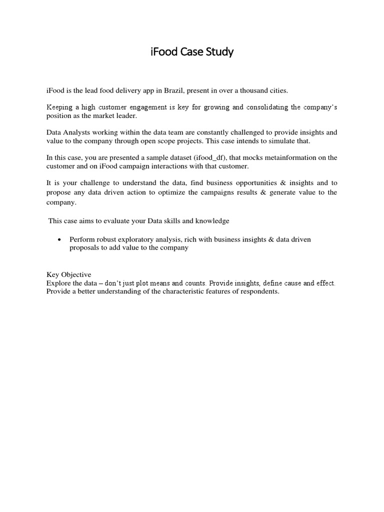 Ifood Case Study - MR - Elective | PDF