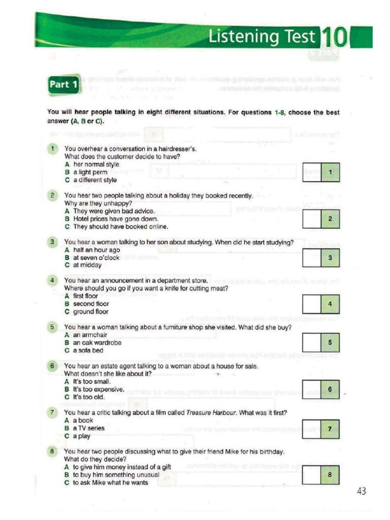 Test 10 Listening | PDF