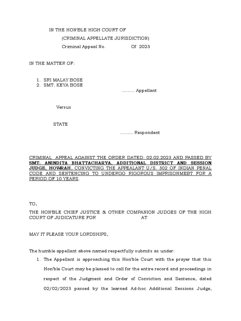 Criminal Appeal Final | PDF | Appeal | Judgment (Law)