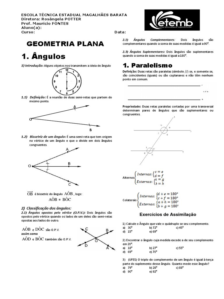 Geometria PLANA PDF | PDF | Triângulo | Geometria do Plano Euclidiano