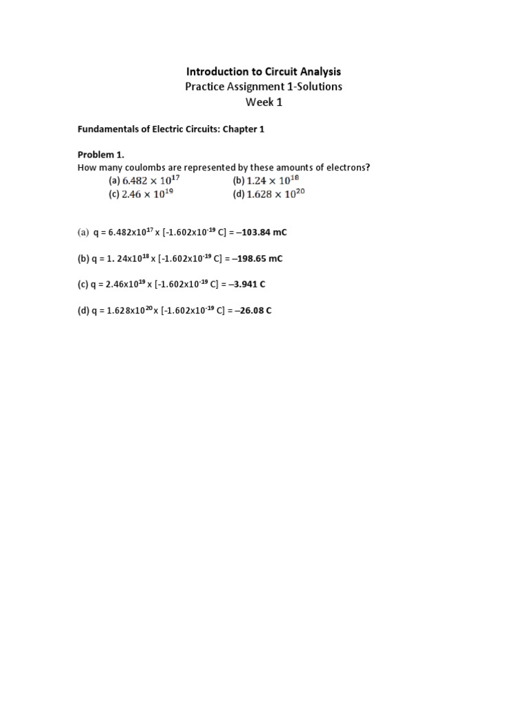Circuit Analysis Practice Problems | PDF | Electricity | Electric Power