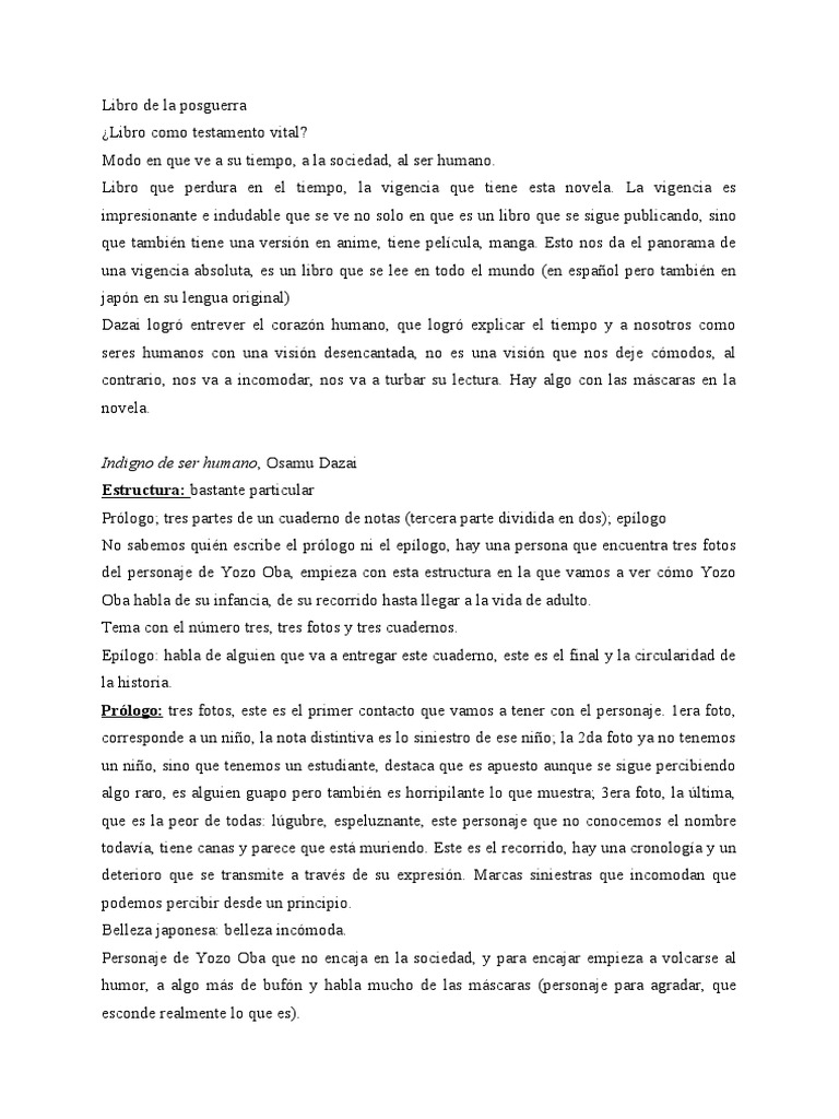 Osamu Dazai, Indigno de Ser Humano | PDF | Existencialismo | Belleza