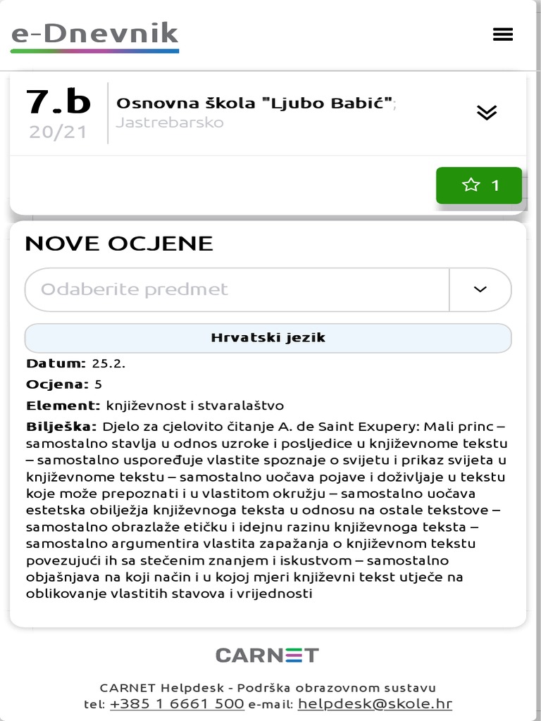E Dnevnik Za Učenike I Roditelje Pdf Pdf