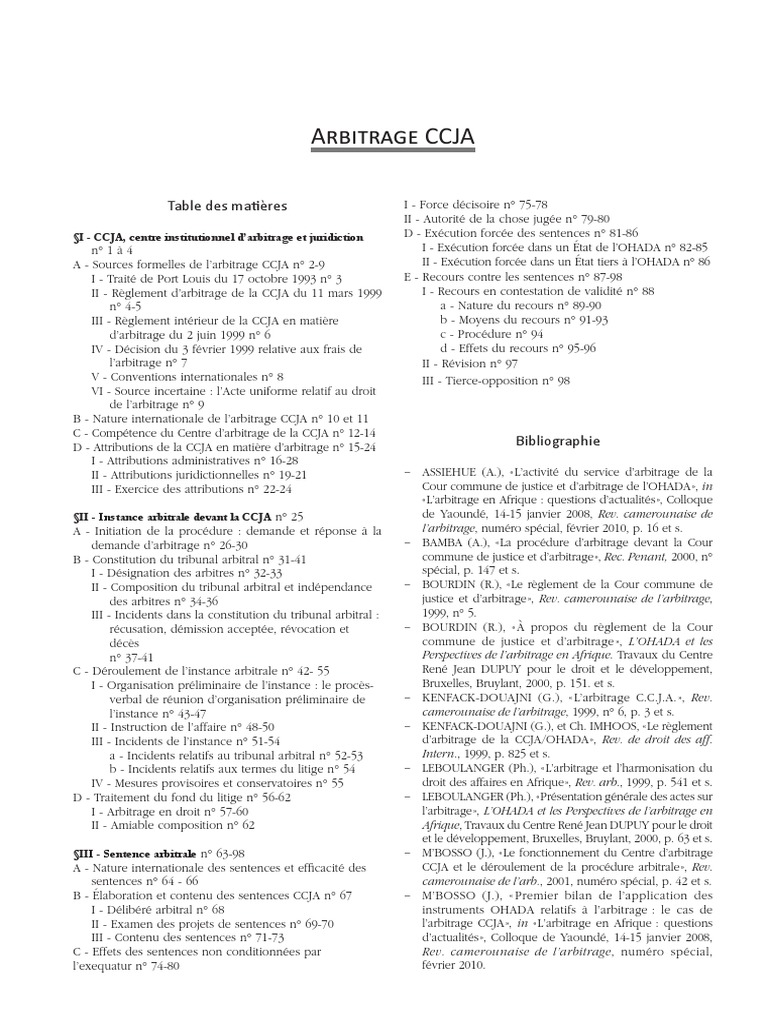 Arbitrage CCJA PDF | PDF | Arbitrage | Traité