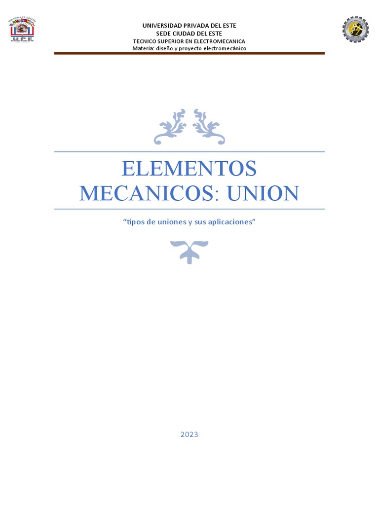 Tipos de Uniones Mecánicas y Usos | PDF | Soldadura | Construcción