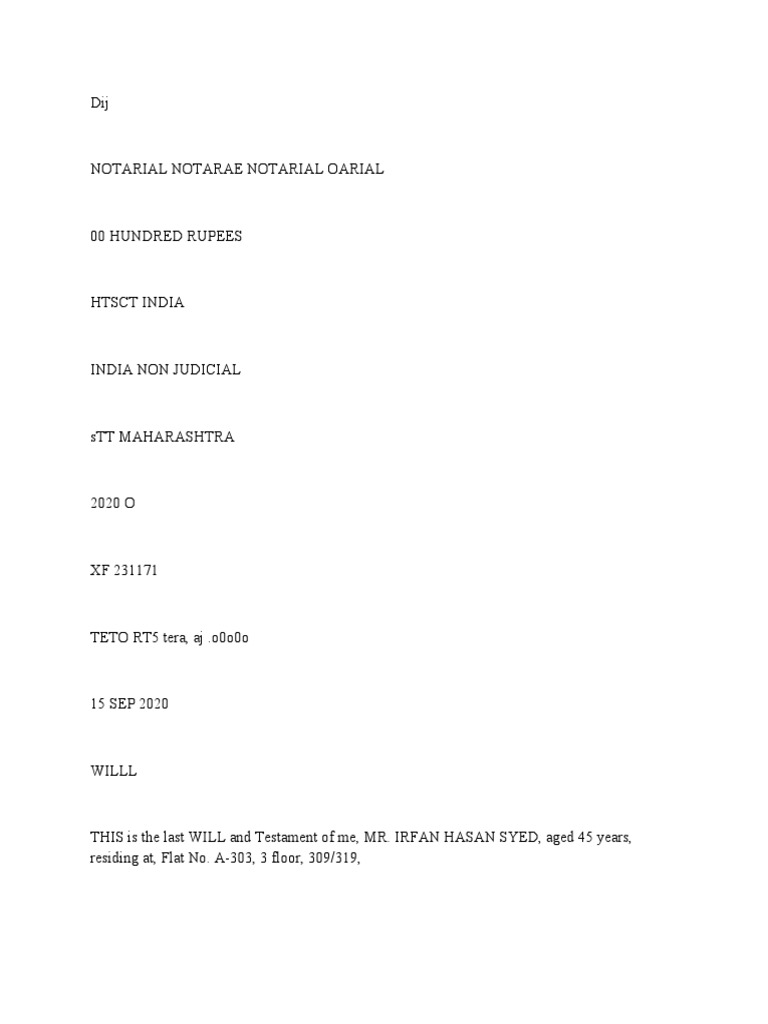 Will Format | PDF | Wills And Trusts | Environmental Law