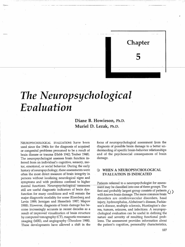 Howieson Lezak 1992 | PDF