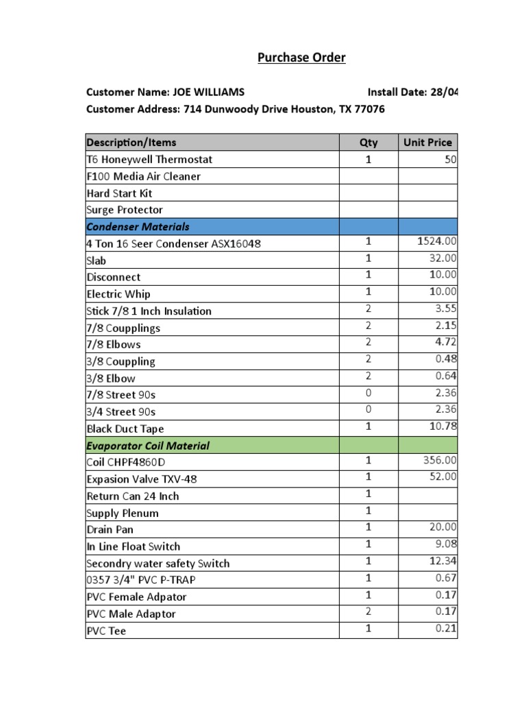 Purchase Order System | PDF | Materials | Building Materials