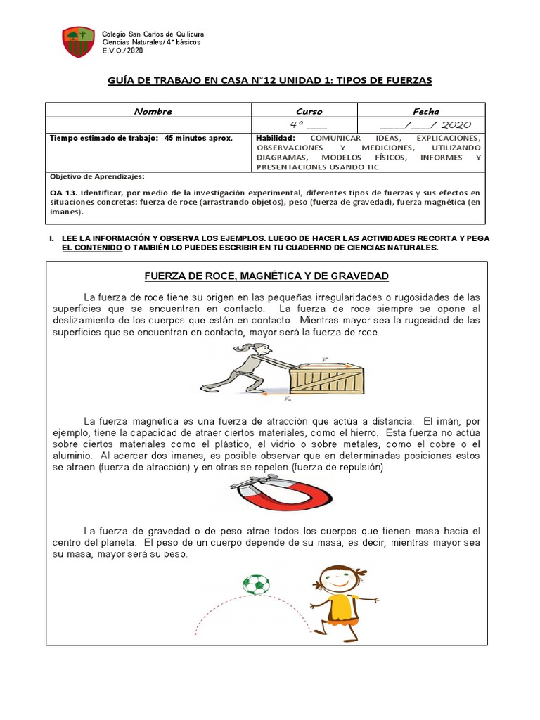 C4 Semana 8 Actividad Fuerza de Roce Magnética y de Gravedad | PDF ...