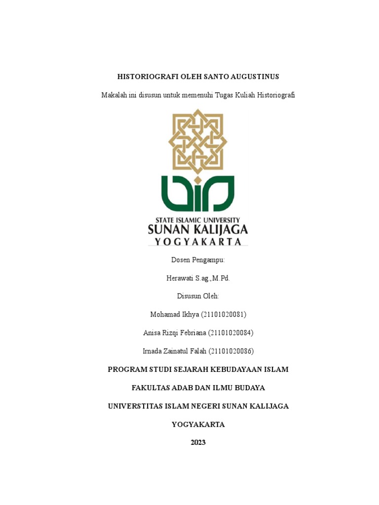 Historiografi Santo Augustinus | PDF | Ilmu Sosial | Agama & Spiritualitas
