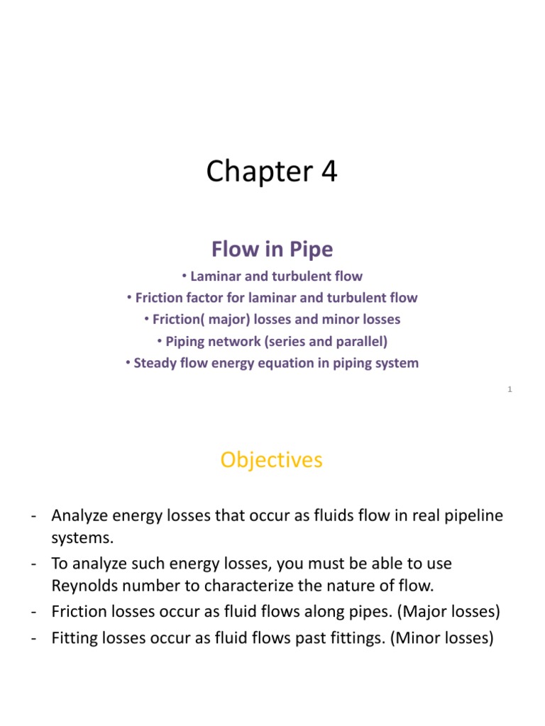 Chapter 4 - Flow in Pipe PDF | PDF