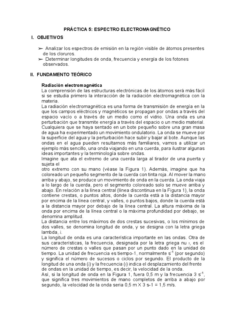 PRÁCTICA 5 - Espectro Electromagnético | PDF | Radiación ...
