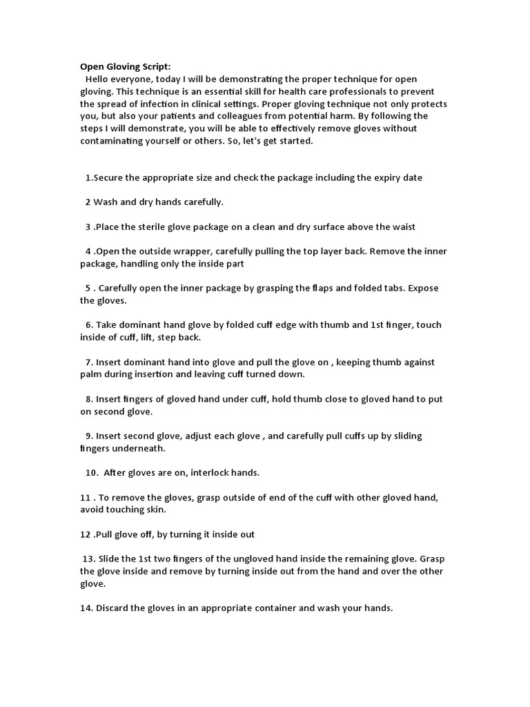Open Gloving Script | PDF