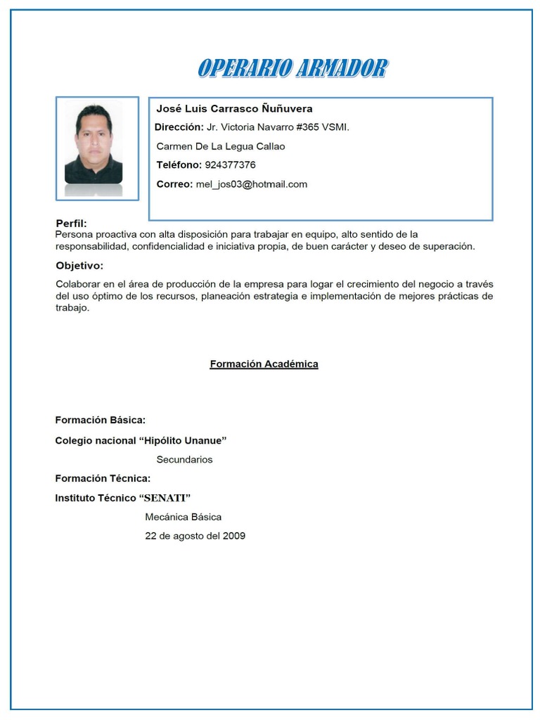 CV Carrasco 3 (1).pdf | PDF | Análisis de Riesgo y Puntos Críticos de Control | Comida y bebida