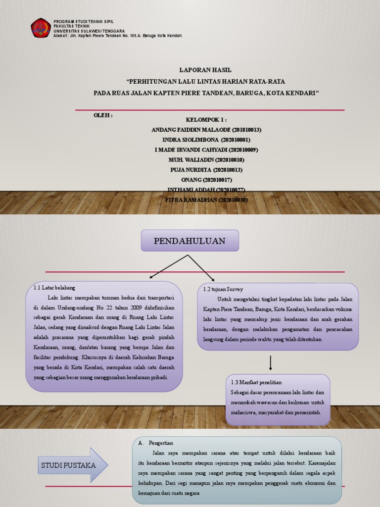 Lalu Lintas Harian di Jl. Kapten Piere Tandean | PDF