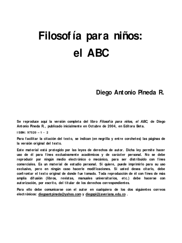 Filosofia para Ninos El ABC | PDF