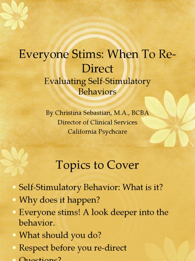 Understanding Self-Stimulatory Behaviors | PDF | Autism Spectrum | Senses