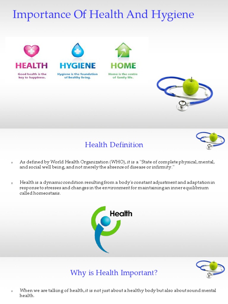 Importance of Health and Hygiene | PDF | Hygiene | Medical Specialties