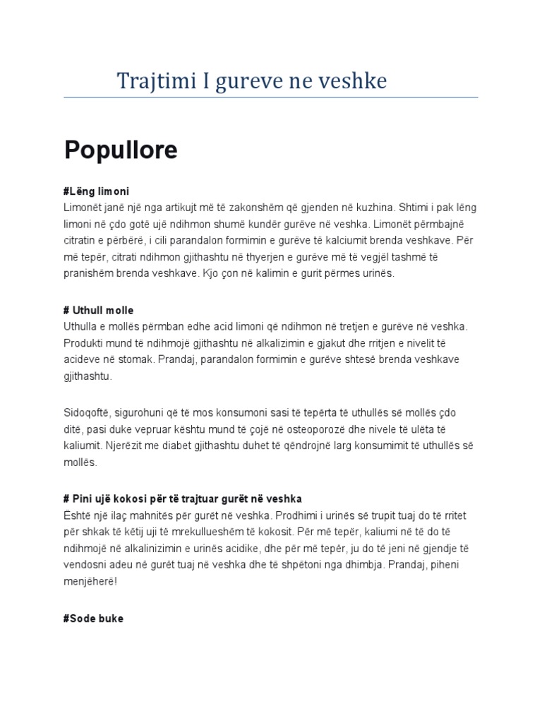 Trajtimi I Gureve Ne Veshke | PDF