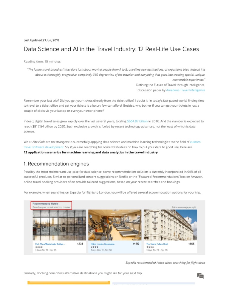 12 Common Application of AI in Airline Industry | PDF | Machine ...